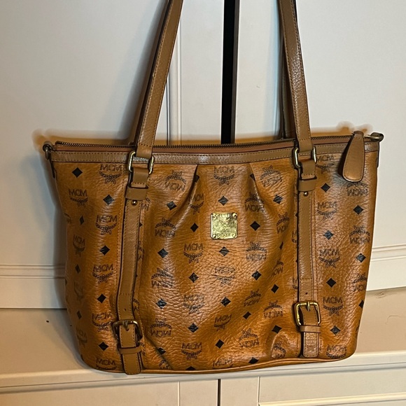MCM | Bags | Mcm Tote Signature Logo Shoulder Bag | Poshmark